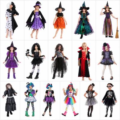 China Wholesale Girls Halloween Costumes Kids Witch Vampire Gothic Skeleton Clown Zombie Fancy Dress Cosplay Party Outfits Children Spooky Costume Sets OEM ODM Manufacturer Supplier Patygr for sale