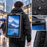 China 18.5 Inch Smart LED Screen Backpack HD Digital Display Advertising Backpack for Trade Shows Events Business Promotion Mobile Marketing Outdoor Advertising Custom Video Display Bag for sale