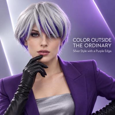 China Silver Purple Ombre Short Spiky Cosplay Wig, Layered Messy Straight Anime Costume Wig for Men Women, Synthetic Heat Resistant Wig with Bangs, Ideal for Halloween Party for sale
