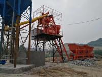 China HZS50 Concrete Batching Plant 60m3/h Twin Shaft Mixer Automatic PLC Control for sale