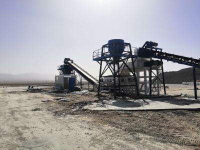China HZS50 Bucket Type Concrete Batching Plant Twin Shaft Mixer 50m3/h PLC Control for sale