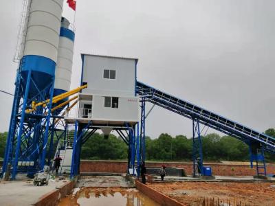 China HZS120 Concrete Batching Plant 120m3/h PLC Automatic Belt Conveyor Type for sale