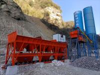 China HZS50 Bucket Type Concrete Batching Plant 50m³/H with JS1000 Mixer and PLC Control System for sale