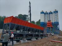 China HZS60 Stationary Concrete Batching Plant 60m³/h Capacity with JS2000 Twin-Shaft Mixer and PLC Control System for sale