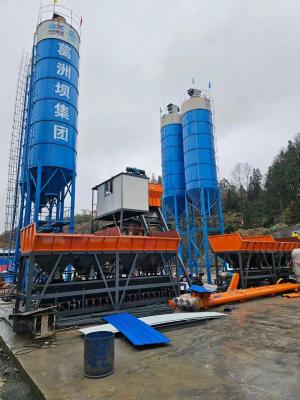 China Fully Automatic Stationary Concrete Mixing Plant 60m3/h HZS75 with JS1500 Twin Shaft Mixer for sale