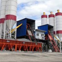 China HZS60 Stationary Concrete Batching Plant 60m3/h Bucket Type Conveying System for sale