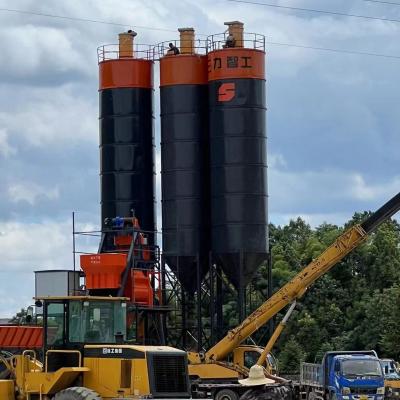 China HZS60 Stationary Concrete Batching Plant 60m3/h with JS1000 Twin Shaft Mixer PLC Control for sale