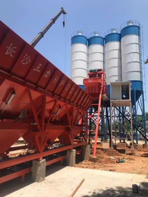 China HZS90 Concrete Batching Plant - 90 m³/h Capacity with 1500L Twin-Shaft Mixer and PLC Control System for sale