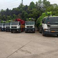 China Used Diesel Concrete Pump Boom Truck 37m 48m 56m with 120m³/h Output and 50m Vertical Reach for sale