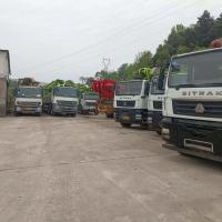 China 56m Benz Sany Second Hand Concrete Pump Truck - 90m³/h Output, 6500kg Weight, Diesel Powered for sale