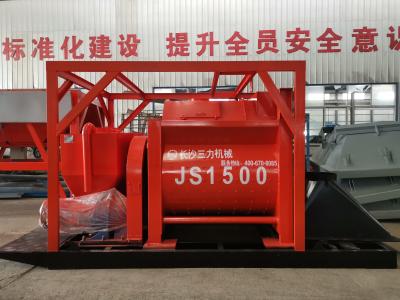 China JS1500 Fully Automatic Concrete Twin-Shaft Mixer 1500L Capacity 30kW Dual Motor for Construction for sale