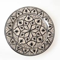China Black And White Printed Melamine Plate Scratch Resistant Melamine Dinner Plates for sale