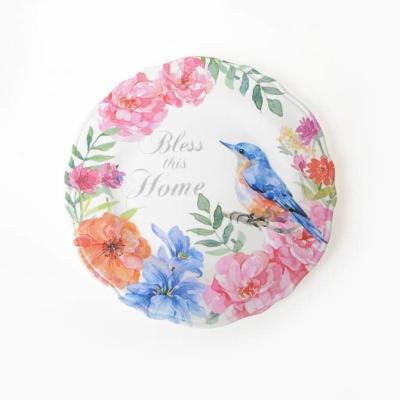 China Pink Flower Pattern Melamine Tableware Dinner Plate MP-004 Melamine Tableware for sale