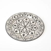 China Black White Printed Melamine Ware Plate Dishwasher Safe MP-006 for sale