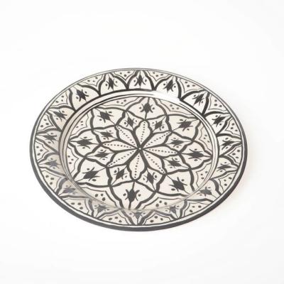 China Black White Printed Melamine Ware Plate Dishwasher Safe MP-006 for sale