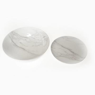 China Round Marbled Melamine Cutlery Set Dishwasher Safe MDS-001 for sale