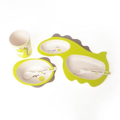 China Little Dinosaur Children Melamine Tableware Cup Spoon Plate Set  Melamine Ware Price for sale