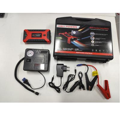 China 5400mAh Automobile 2 In 1 Jump Starter With Air Compressor 300A - 600A Portable Car Battery Charger Jump Starter SmartRechargeable Jump Starter + LED Light, Warning Light, SOS & MultifunctionEmergency for sale