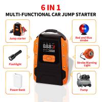 China 20000mAh Multi Functional Jump Starter Portable Car Battery Charger 150PSI Auto Tire Inflator 12V Battery Jump Box for sale