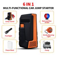 China Emergency Multi Functional Jump Starter 6000mAh 12V Portable Car Jump Starter Power Bank With Air Compressor for sale