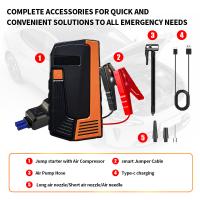 China Emergency Multi Functional Jump Starter 6000mAh 12V Portable Car Jump Starter Power Bank With Air Compressor for sale