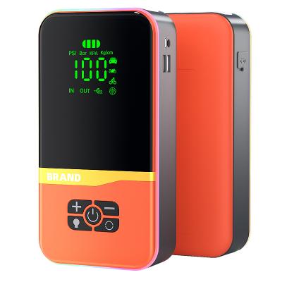 China Multifunction Car Battery Jump Starter Pack Air Compressor With USB Port LED Light Flashing Warning Light for sale