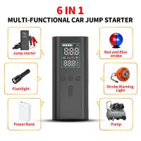 China 12v Emergency Vehicle Jump Starter Tire Inflators 0-150PSI With SOS Light Digital Automobile Emergency Power Supply for sale