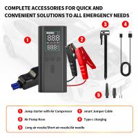 China 6000mAh Battery Jump Starter Booster 12VDigital Automobile Emergency Power Supply Portable Tire Inflators 0-150PSI for sale