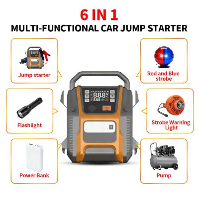 China 53600mAh Portable Car Jump Starter  Digital 150PSI Electric Air Pump Tire Inflator  For Car Motorcycle Bike for sale