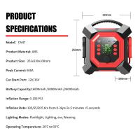 China Digital Car Battery Booster Jumper Pack 24000mAh Car Jump Starter Power Bank With Tire Inflator 150PSI for sale
