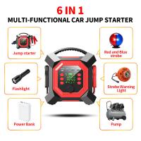 China Digital Car Battery Booster Jumper Pack 24000mAh Car Jump Starter Power Bank With Tire Inflator 150PSI for sale