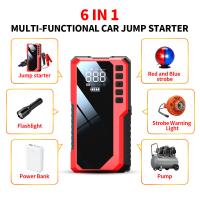China Car Battery Charger Car Jump Starter Pack Multi Function Air Compressor Jump Starter 6400mAh 8000mAh 12V for sale