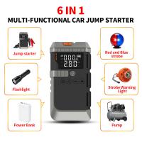 China Portable Battery 8000mAh Jump Starter With Air Compressor Type C Car Battery Jump Box Battery Tyre Inflator for sale