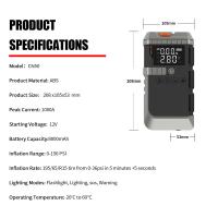 China Portable Battery 8000mAh Jump Starter With Air Compressor Type C Car Battery Jump Box Battery Tyre Inflator for sale