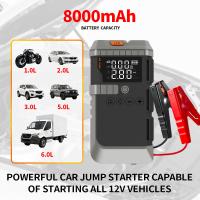 China Portable Battery 8000mAh Jump Starter With Air Compressor Type C Car Battery Jump Box Battery Tyre Inflator for sale