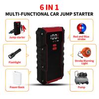 China 6 In 1 Battery Jump Starter Power Bank 8000mAh 6000mAh Car Jump Starter Emergency With Flashlight for sale