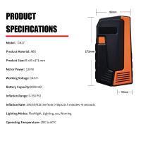 China 6000mAh Power Bank  12V Car Jump Starter Multi Functional Emergency Jump Starter With Air Compressor for sale