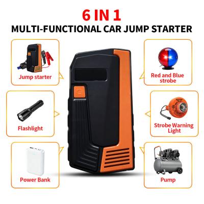 China 12V Car Emergency Jump Starter Multi Functional 6000mAh Power Bank Emergency Jump Starter With Air Compressor for sale
