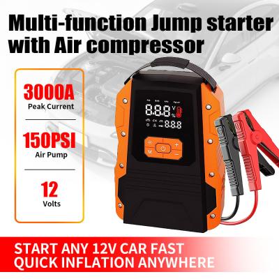 China Portable Car Emergency Jump Starter 20000mAh 150PSI Auto Tire Inflator 12V Battery Jump Box Car Tire Pump for sale