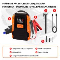 China Portable Car Emergency Jump Starter 20000mAh 150PSI Auto Tire Inflator 12V Battery Jump Box Car Tire Pump for sale