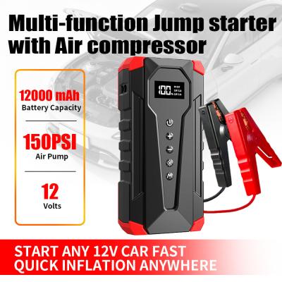 China Car Battery Jump Starter With Air Compressor 12000mAh 12 Volt Battery Jump Box Battery Booster for sale