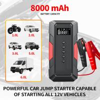 China Multi Functional Car Battery Jump Starter Booster Pack 8000mAh 12V Car Emergency Start Power Supply for sale