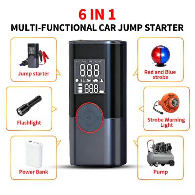 China Portable Car Jump Starter Starter Pack Multi Function Type C Jump Starter With Air Compressor for sale