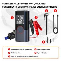 China Type C Multi Function Car Jump Starter With Air Compressor 0-150PSI Jump Starter Starter Pack for sale