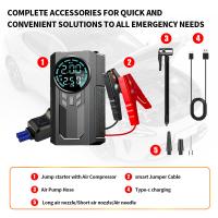China Multi Function Mini Jump Starter With Tyre Inflator 150 PSI Car Air Pump Compressor Tire Pump Emergency Starter Pack for sale