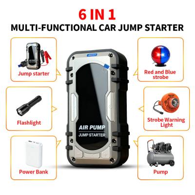 China 12 Volt 32000mAh Car Battery Jump Starter With Air Compressor Tire Inflator 3 - 150 PSI Portable Air Compressor for sale