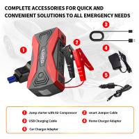 China 6000mAh 7200mAh 8000mAh Multi Functional Jump Starter Lithium Battery High Power Car Battery Jump Starter Smart Digital Portable Emergency Car Battery Jump Starter with LED Light, Warning Light & SOS for sale