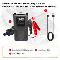 China Portable Emergency Car Battery Jump Starterwith Rechargeable Design, LED Light, Warning Light & SOS Diesel Gasoline Automobile Jump Starters 22.2Wh 26.64Wh 29.6Wh Emergency Start Power Supply for sale
