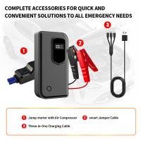 China Multi Functional Car Battery Jump Starter Pack High Power 6400mAh Automobile Power Supply Digital SmartJump Starter for Car with LED Light, Warning Light, SOS & Emergency Battery Power for sale