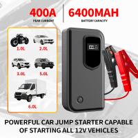 China Multi Functional Car Battery Jump Starter Pack High Power 6400mAh Automobile Power Supply Digital SmartJump Starter for Car with LED Light, Warning Light, SOS & Emergency Battery Power for sale